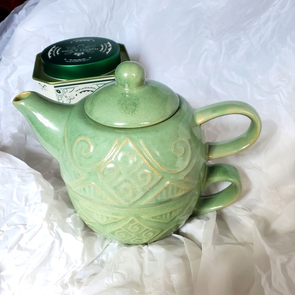 Pier 1 | Kitchen | Pier Imports Tea For One Celedon Stoneware Teapot ...